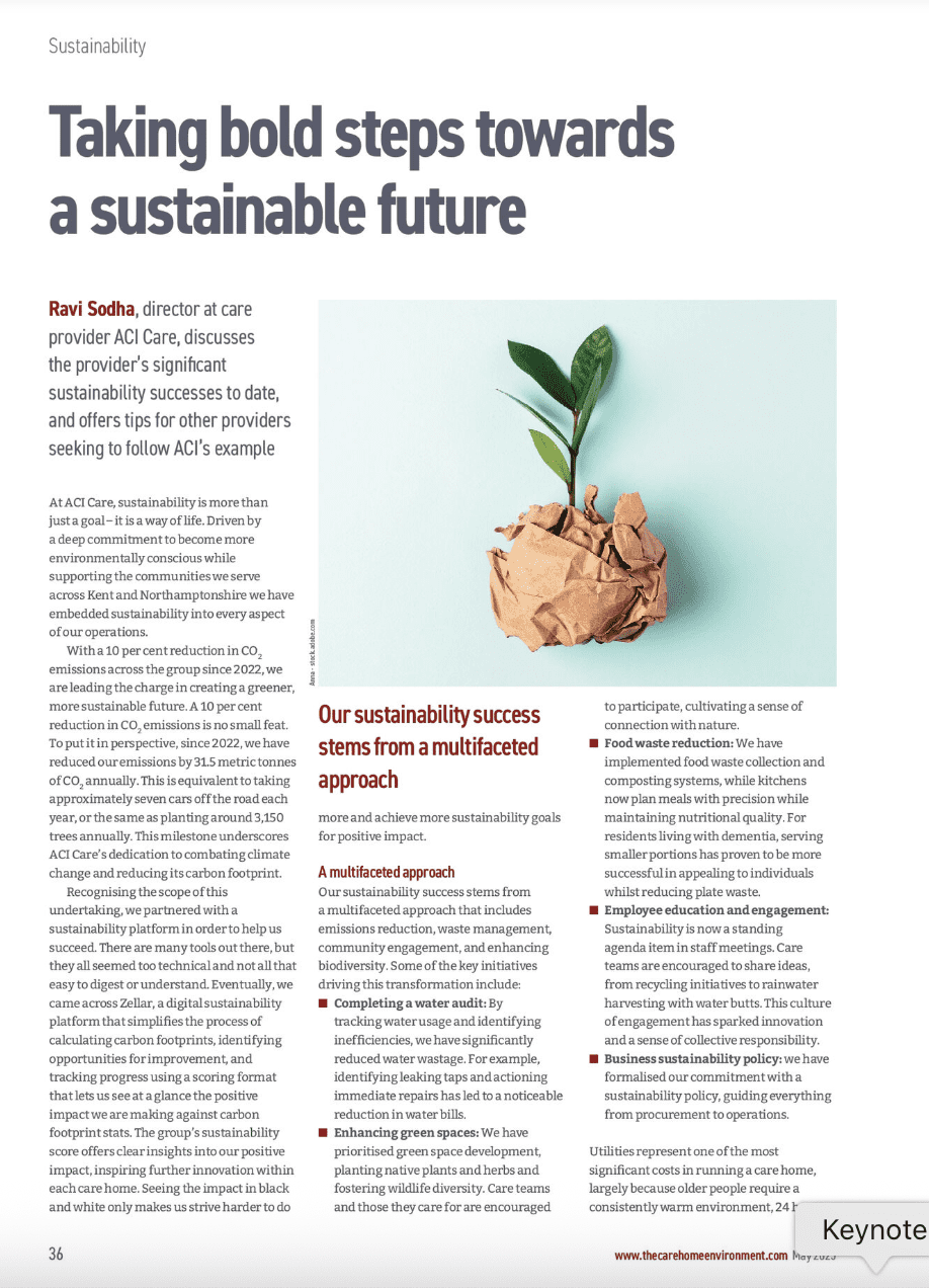 ACI Care in the Spotlight for Sustainability - ACI Care